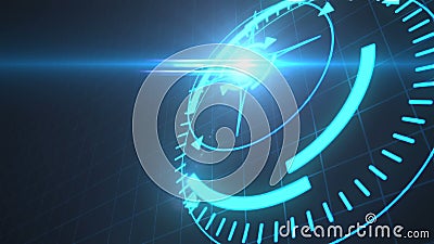 Futuristic Screensaver with Code Hologram. HUD Heads Up Display Scanner ...