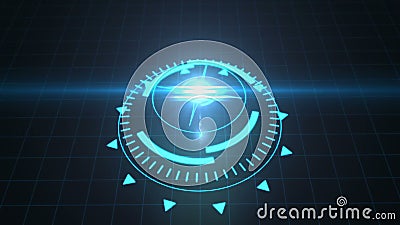 Futuristic Screensaver with Code Hologram. HUD Heads Up Display Scanner ...