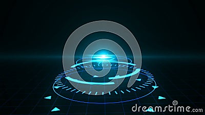 Futuristic Screensaver with Code Hologram. HUD Heads Up Display Scanner High Tech Target Digital ...