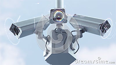 Futuristic Security Cameras in 4K Stock Footage - Video of monitoring ...