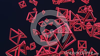 Futuristic Shape, Flying, Animation of an Abstract Objects. Dynamic ...