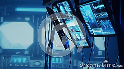 Futuristic Spaceship Control Panel Interface. Spacecraft Digital ...