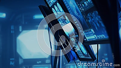 Futuristic Spaceship Control Panel Interface. Spacecraft Digital ...