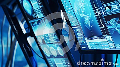 Futuristic Spaceship Control Panel Interface. Spacecraft Digital ...