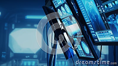 Futuristic Spaceship Control Panel Interface. Spacecraft Digital ...