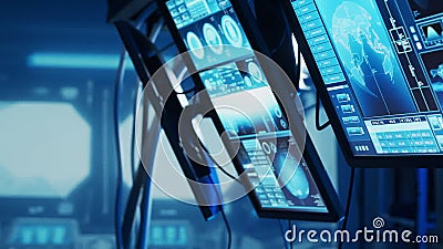 Futuristic Spaceship Control Panel Interface. Spacecraft Digital ...