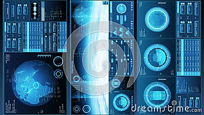 Futuristic Spaceship Control Panel Interface. Spacecraft Digital ...