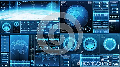 Futuristic Spaceship Control Panel Interface. Spacecraft Digital ...