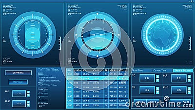 Futuristic Spaceship Control Panel Interface. Spacecraft Digital ...