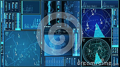 Futuristic Spaceship Control Panel Interface. Spacecraft Digital ...