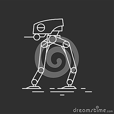 Futuristic Tank In Outline Style. Vector Illustration | CartoonDealer ...