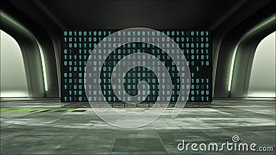 Futuristic Virtual Studio Backdrop. Animated Binary Seamless Loop on ...
