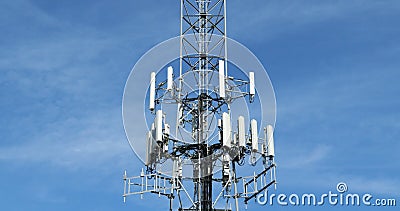 5g and Cellular Microwave Communications Tower Stock Video - Video of ...