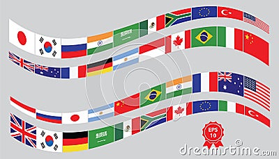 G20 Countries Flags or Flags of the World Element Design Stock ...