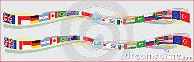 G20 Countries Flags or Flags of the World Element Design Stock ...