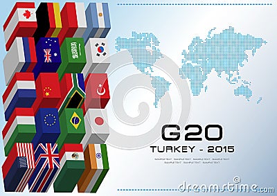 G20 Countries Flags or Flags of the World Element Design Stock ...