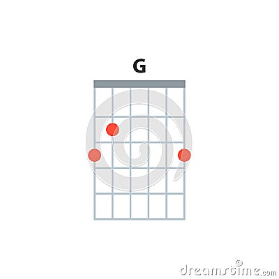 G Guitar Chord Icon. Basic Guitar Chords Vector Isolated On White ...