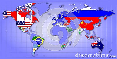 G20 Map Royalty Free Stock Photography - Image: 26392457
