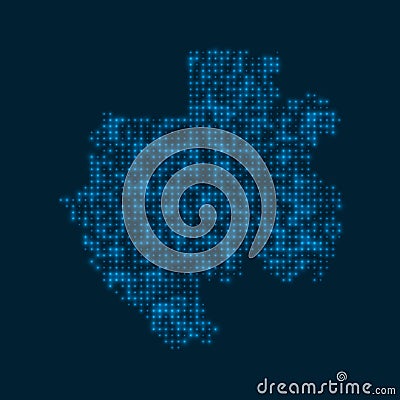 Gabon Dotted Glowing Map. Vector Illustration | CartoonDealer.com ...