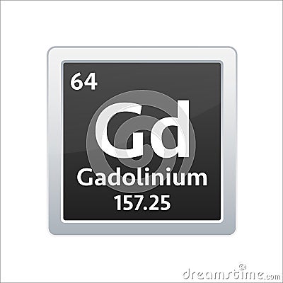 Gadolinium Symbol. Chemical Element Of The Periodic Table. Vector Stock ...