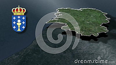 Galicia - Physical Map of the Globe Animation Map Stock Video - Video ...