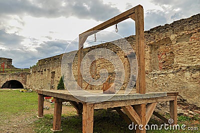 Gallows And Execution Platform In Medieval Fortress Stock Photo - Image ...