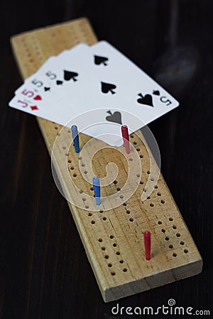 Game Of Cribbage On Black Background Royalty-Free Stock Image ...