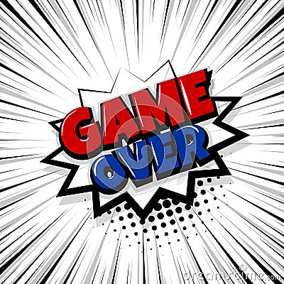 Game Over Comic Text Stripperd Backdrop Cartoon Vector | CartoonDealer ...