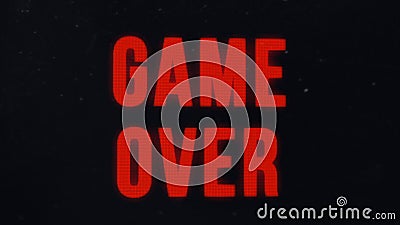 Game Over Flashing Pixelated Sign Stock Footage - Video of text ...