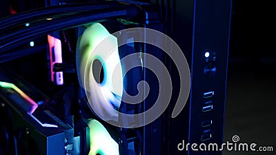 Gaming Computer with Rgb Led Colorful Lights, Modified Glowing Fan in a ...