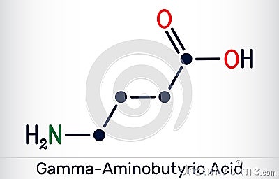 Gamma-aminobutyric Acid (GABA) Molecule. Chemical Structure Of ...