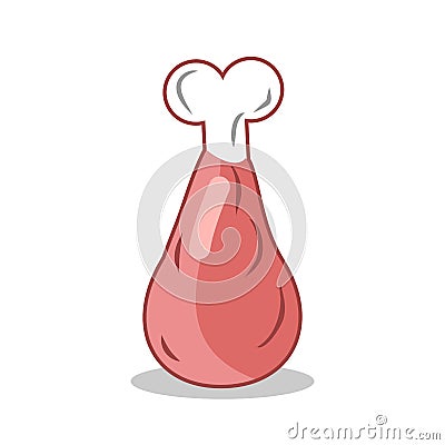 Gammon On White Background. Meat On Bone. Ham Isolated. Leg Meat Vector ...