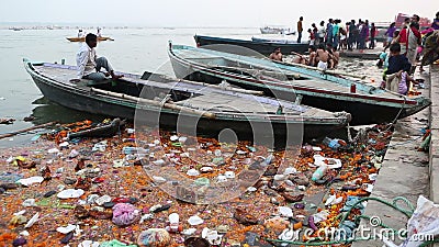 Ganges River Full of Garbage. Stock Footage - Video of rubbish, change ...