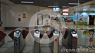 Gantry Gates - MRT Station Editorial Photography - Image: 68076782