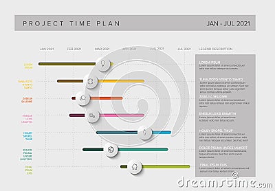 Gantt Project Production Timeline Graph Vector Illustration ...