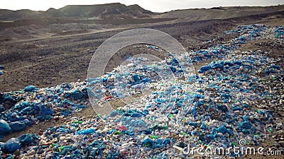Garbage Dump in the Desert in Egypt, Plastic Bottles and Various ...