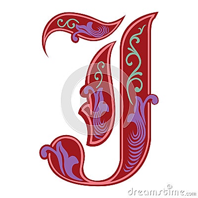 Garnished Gothic Style Font, Letter J Stock Photos - Image: 38517683