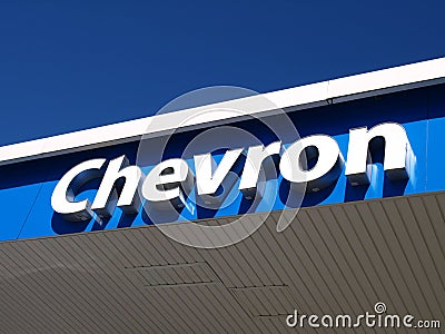 Gas Station Sign Of Chevron Editorial Stock Image - Image: 20483469
