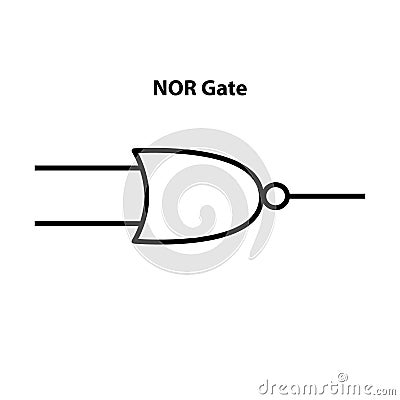 NOR Gate. Electronic Symbol. Illustration Of Basic Circuit Symbols ...