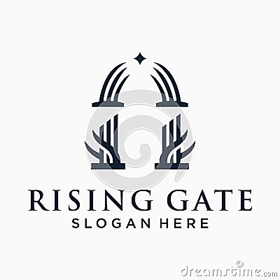 Gate Logo Design Cartoon Vector | CartoonDealer.com #220690847