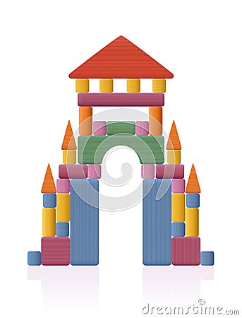 Gate Portal Toy Blocks Passage Thoroughfare Entry Vector Illustration ...