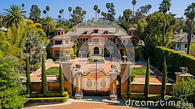 Gated Mansion In A Posh Neighborhood Stock Image | CartoonDealer.com ...