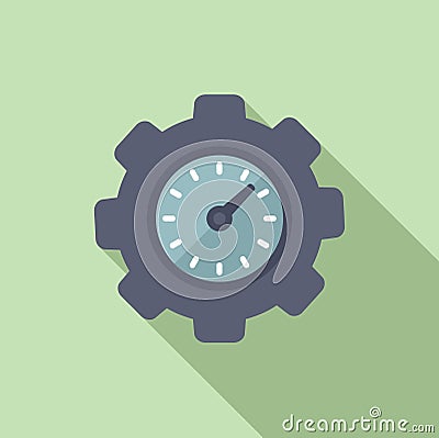 Gear Cog Time Duration Icon Flat Vector. Clock Plan Royalty-Free Stock ...