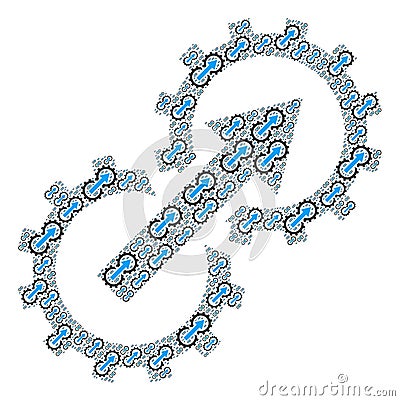 Gear Integration Recursion Collage Of Itself Items Cartoon Vector ...