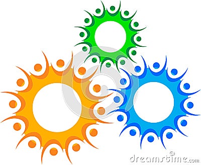 Gear People Logo Cartoon Vector | CartoonDealer.com #26194493