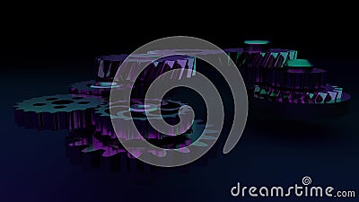Gear System Animation. Motion Design of Seamless Loop Cogs Rotation ...