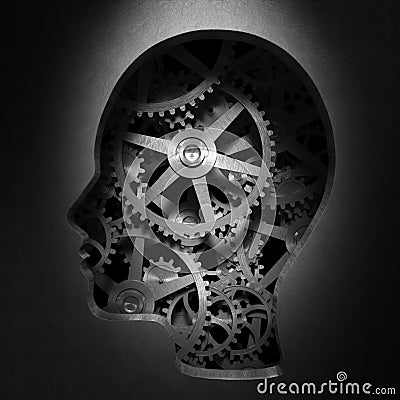 Gears Inside A Head Royalty-Free Cartoon | CartoonDealer.com #26017745