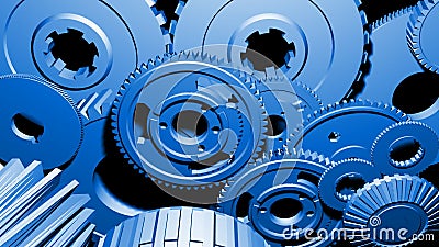 Gears Turning (3D Animation) Stock Footage - Video of white, loopready ...
