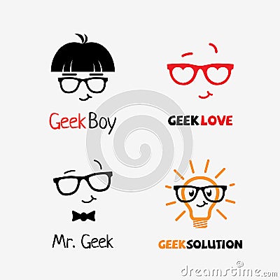 Geek Logos Vector Illustration | CartoonDealer.com #71340520