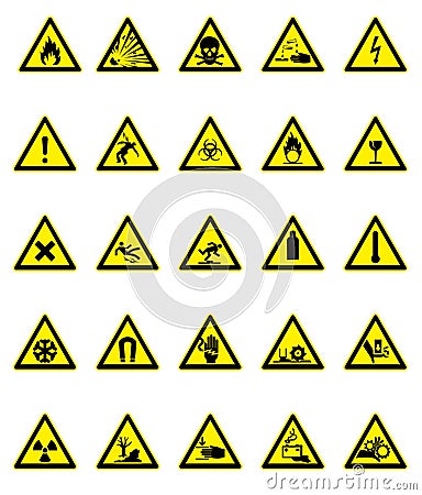 Gefahrzeichen Eingestellt Stockfoto - Bild: 13242890